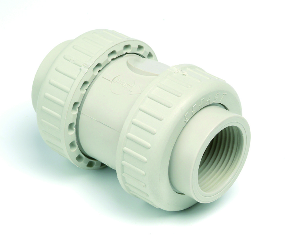 PP-H double union spring check valve CV - EFFAST